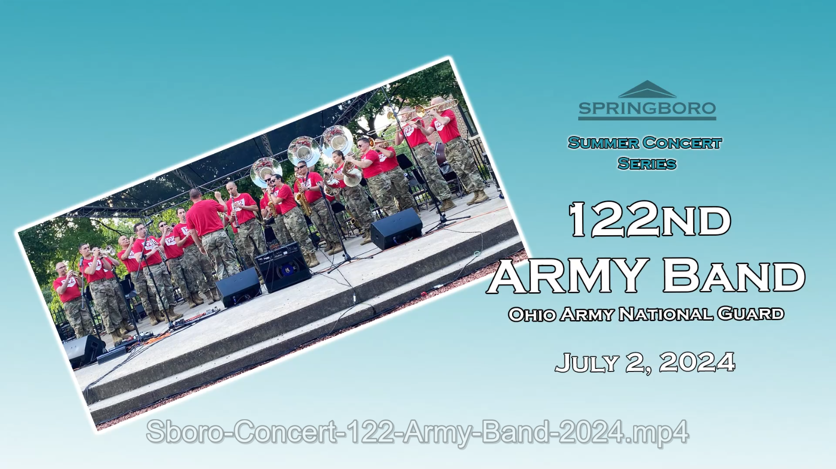Springboro Concert Series 2024: 122nd Army Band